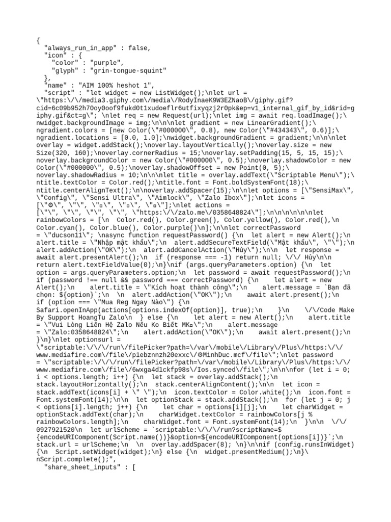 AIM 100% Heshot 1.scriptable | PDF