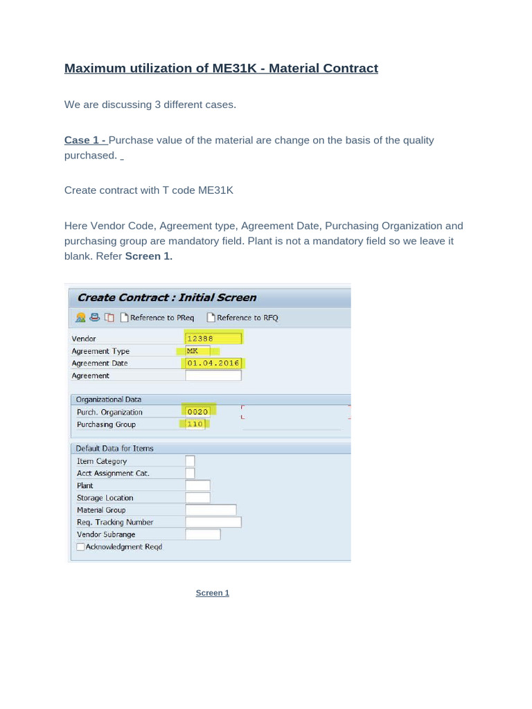 Maximum Utilization of ME31K | PDF | Business