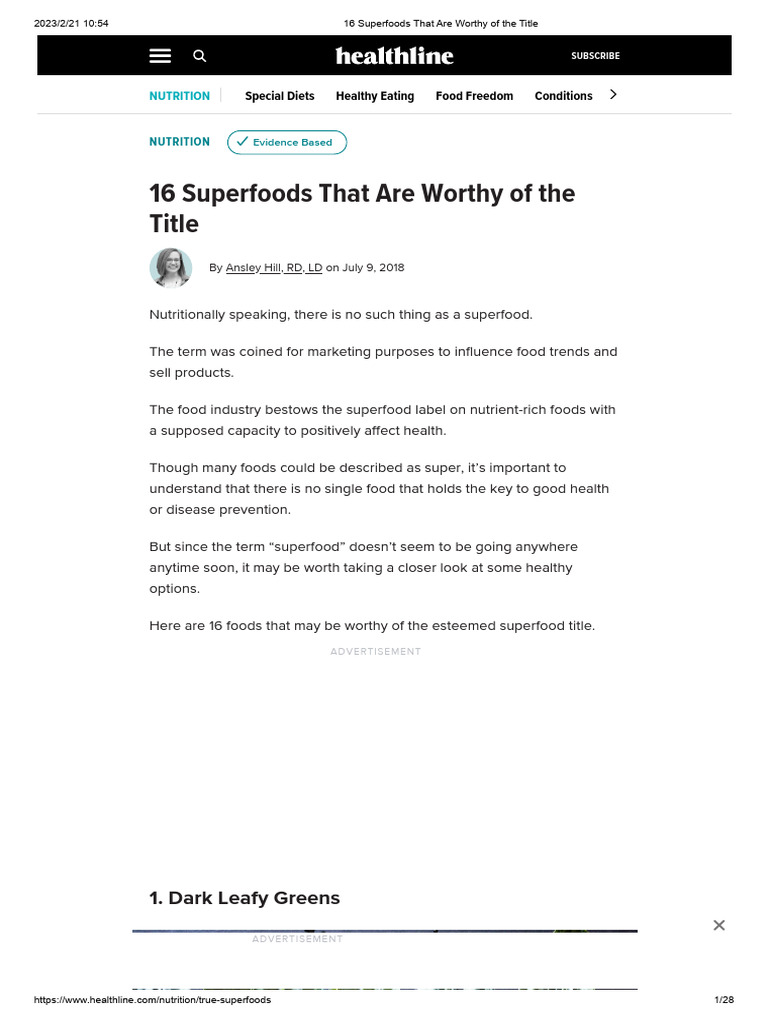 16 Superfoods That Are Worthy of The Title | PDF | Nut (Fruit) | Diet & Nutrition