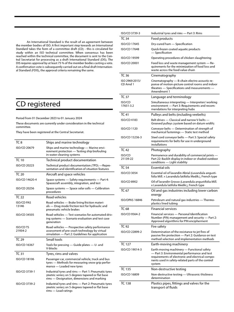 ISO Standards Update - January 2024 | PDF | Steelmaking | International ...