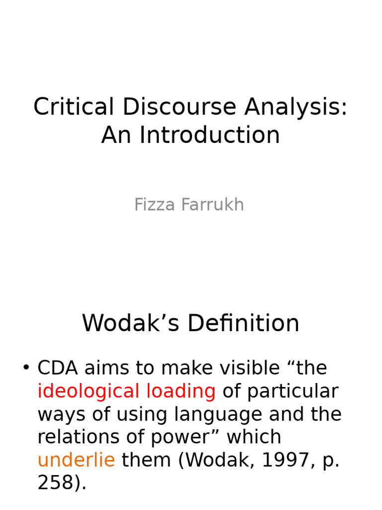 Introduction to Critical Discourse Analysis | PDF | Discourse | Liberal ...