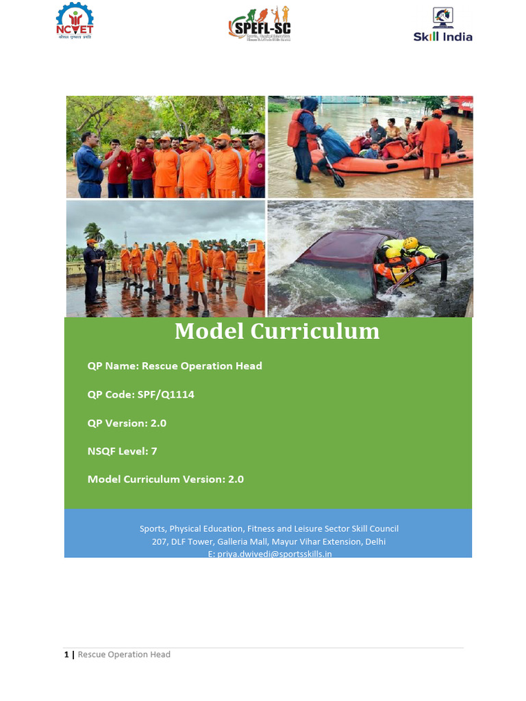 NSQF MC - Rescue Operation Head PDF | PDF | Learning