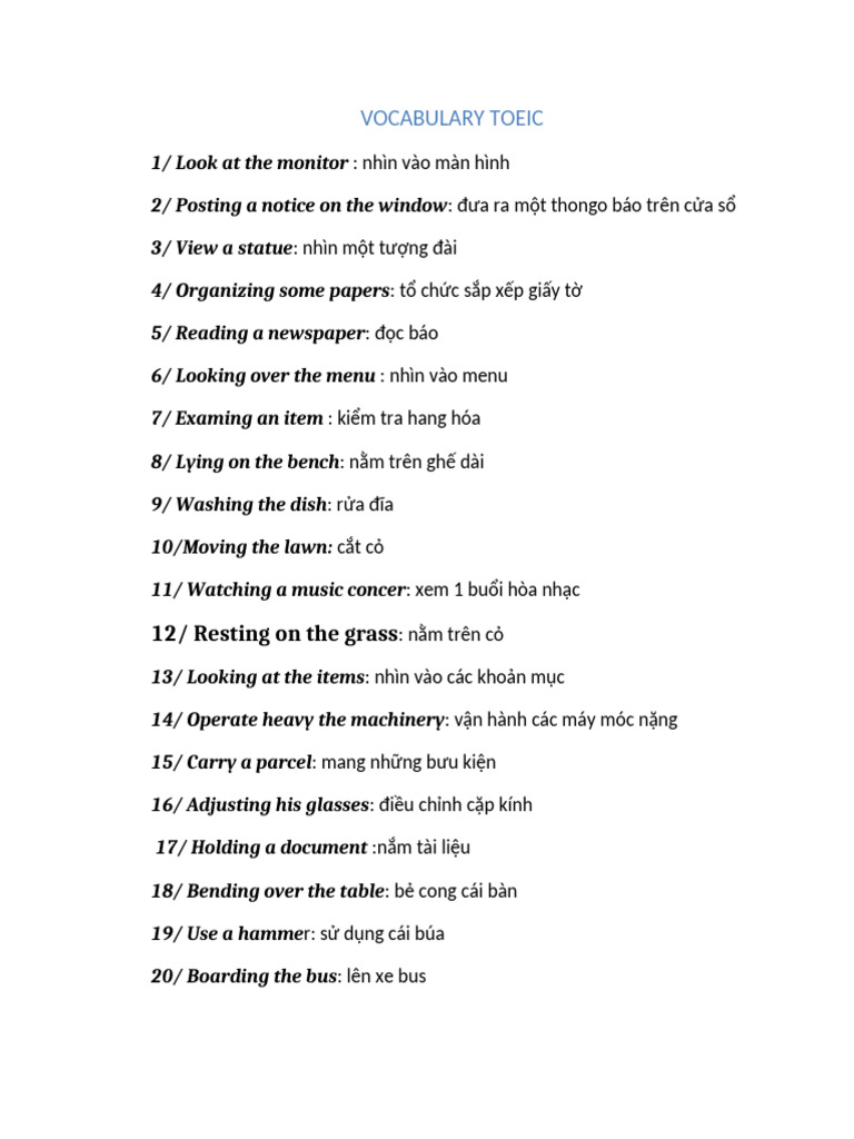 Vocabulary Toeic | PDF