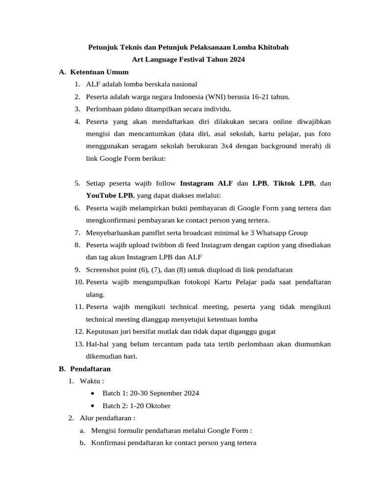 Juknis Khitobah Alf 2024 | PDF | Seni