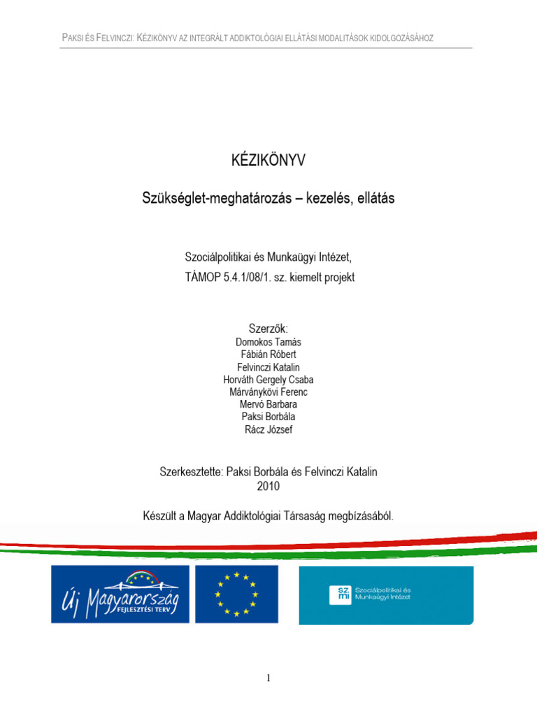 Szuksegletfelmeres Kezikonyv | PDF