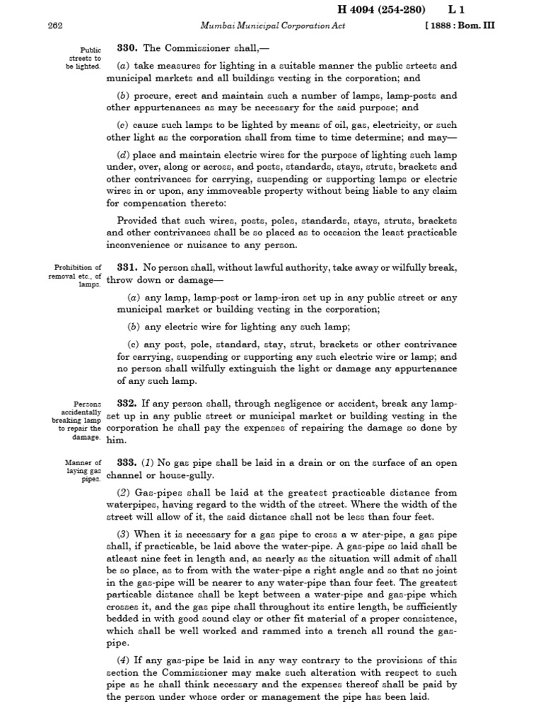 BMC Act 1888 - MMC-301-400 Part4 | PDF | Plumbing | Roof