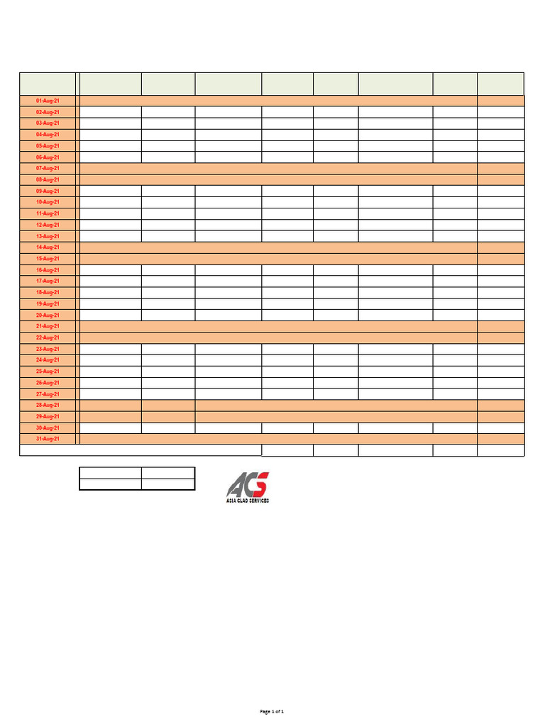 EVELYN Attendance OT - 01-29AUG2021 | PDF