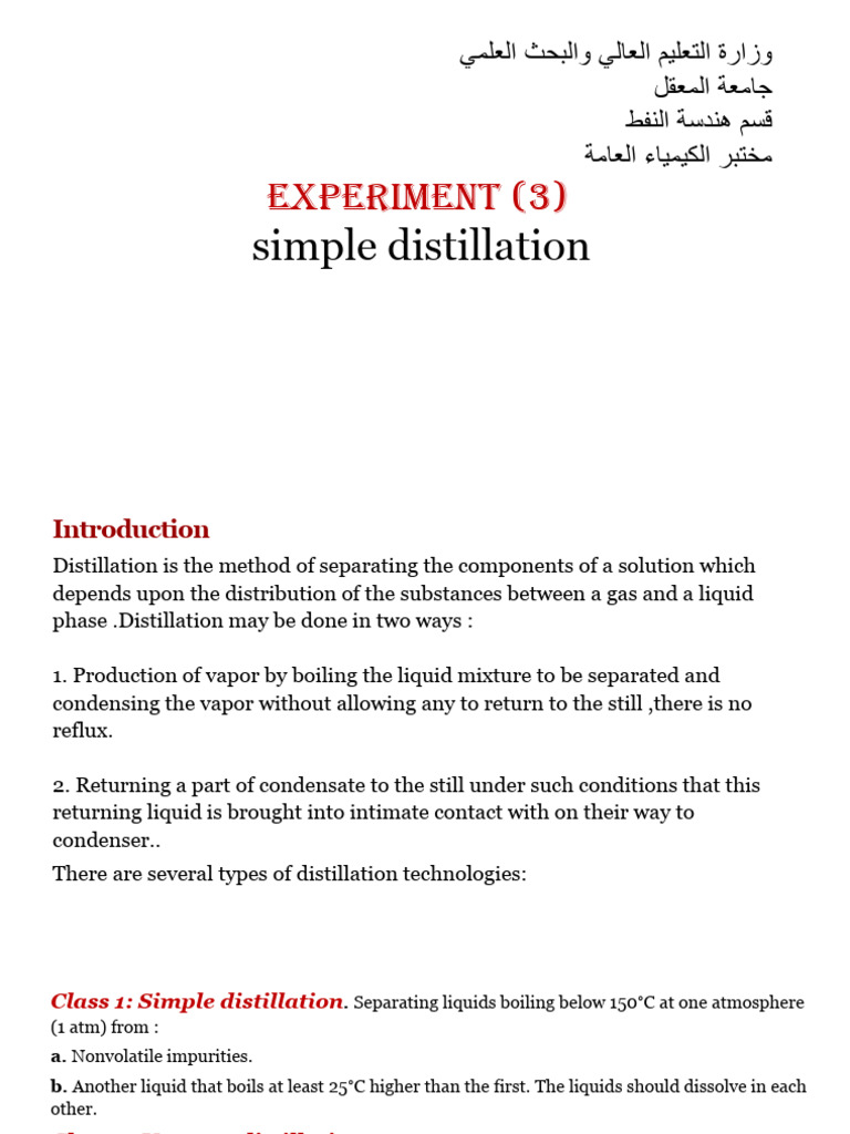 3 Simple Distillation 1 | PDF | Distillation | Liquids