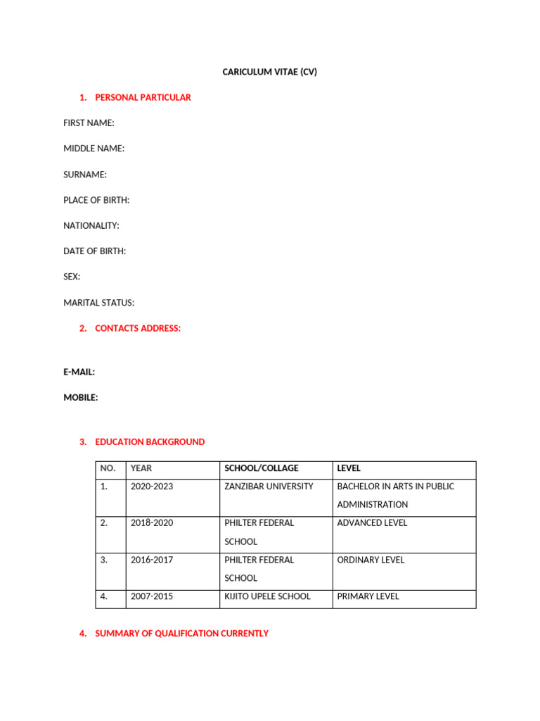 CARICULUM VITAE Mulla | PDF