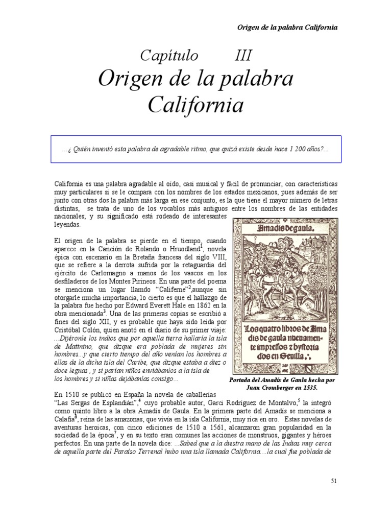Origen del Nombre California | PDF | Historia