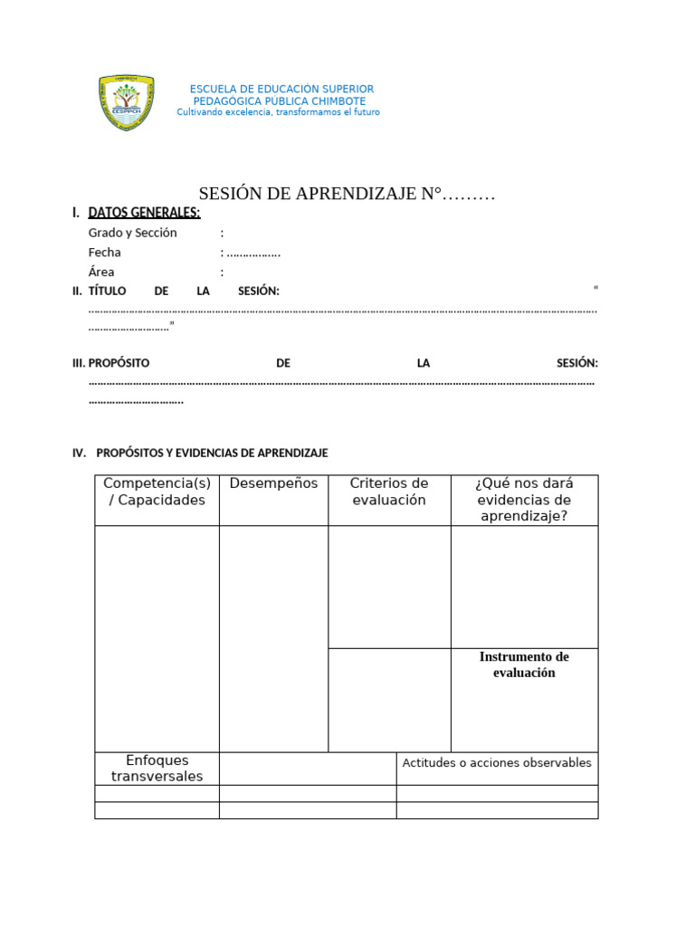 Formato de Sesiones | PDF