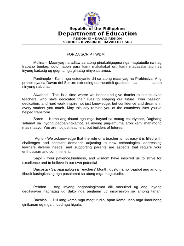 Final Script For WTD | PDF