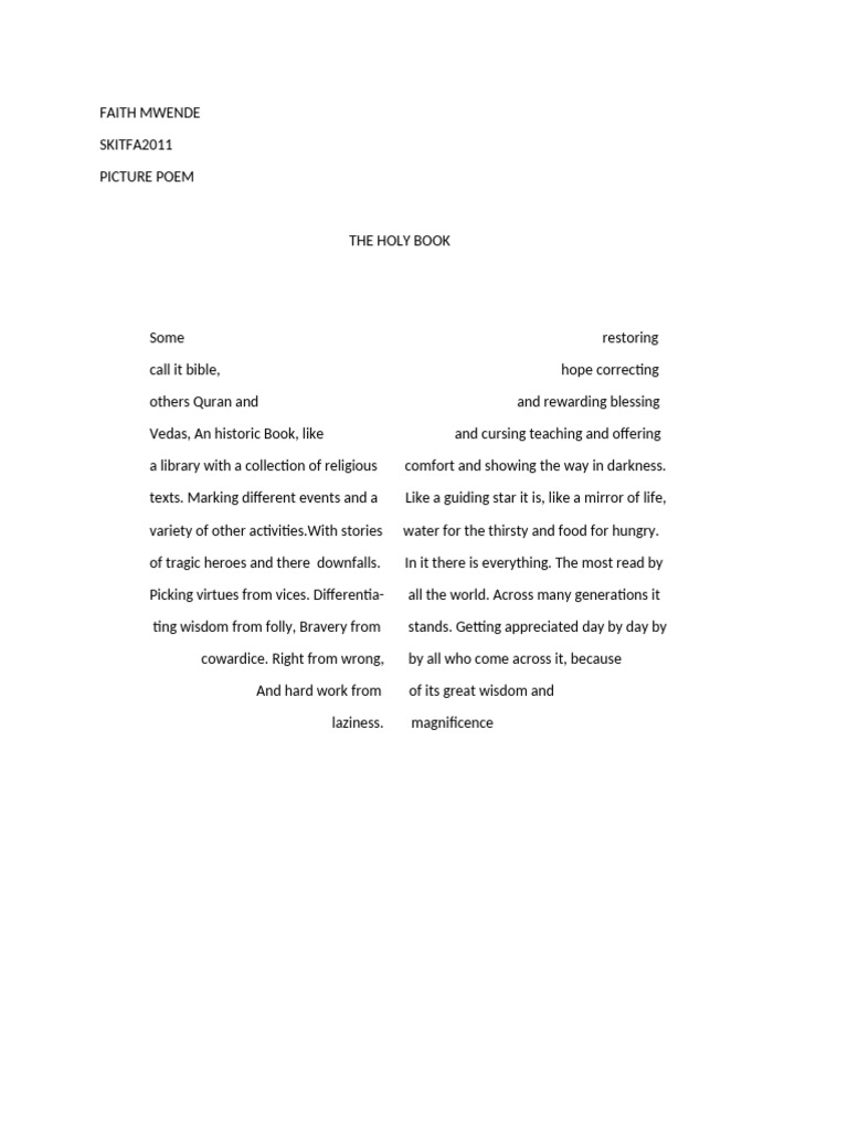 Picture Poem | PDF