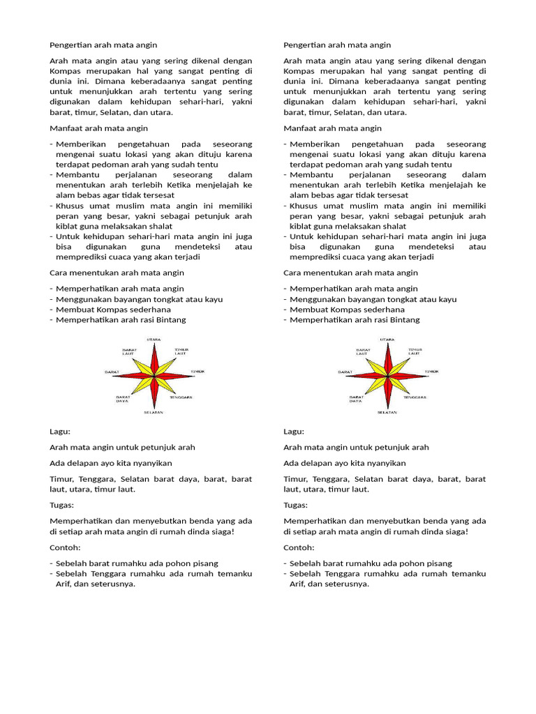 Pengertian dan Manfaat Arah Mata Angin | PDF