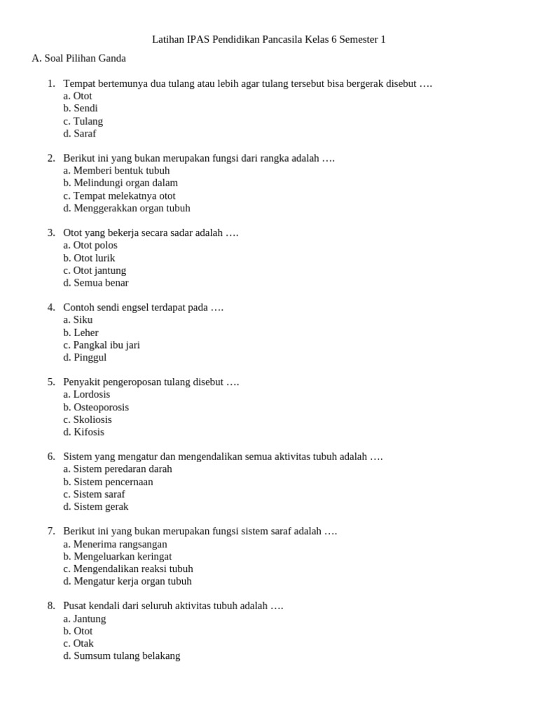 IPAS KELAS VI STS 1 | PDF
