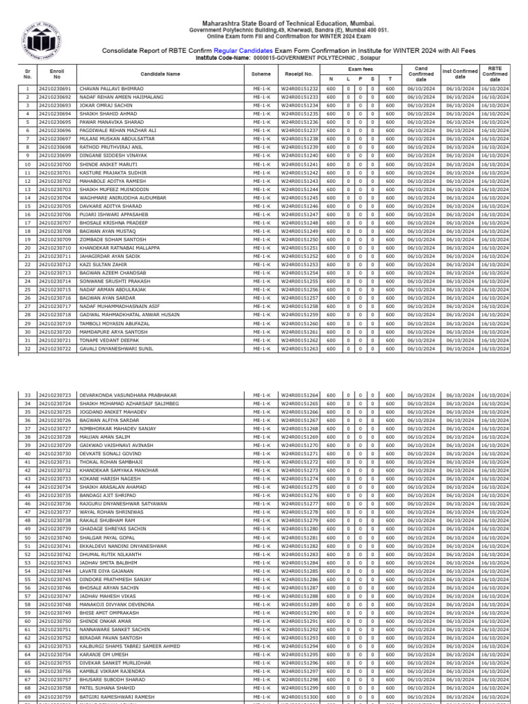 Exam Form Winter 2024 FY & DSD | PDF