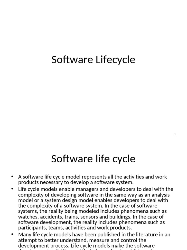 L6 Software Lifecycle | PDF | System | Project Management