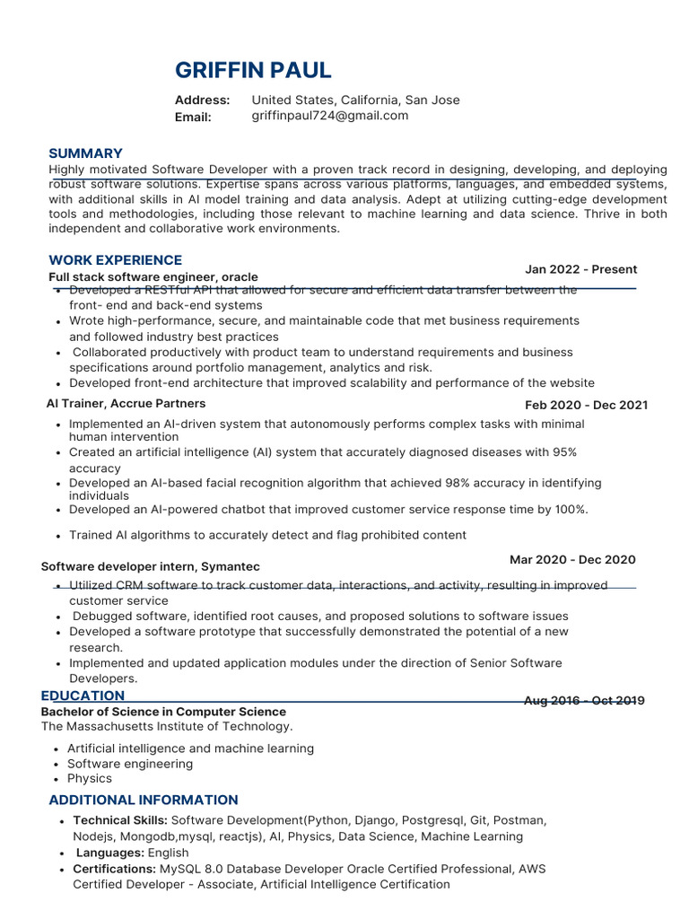 Griffin Paul CV - pdf-1 | PDF | Artificial Intelligence | Intelligence (AI) & Semantics