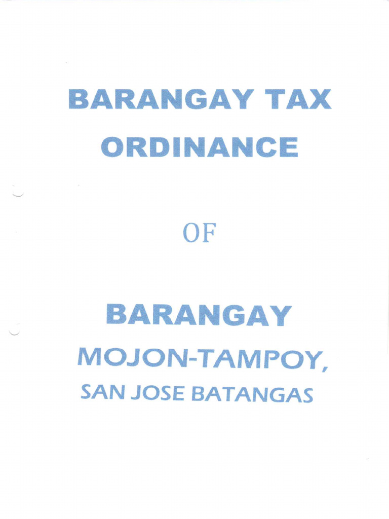 Enacted Barangay Tax Ordinance20240723 - 00595142 | PDF