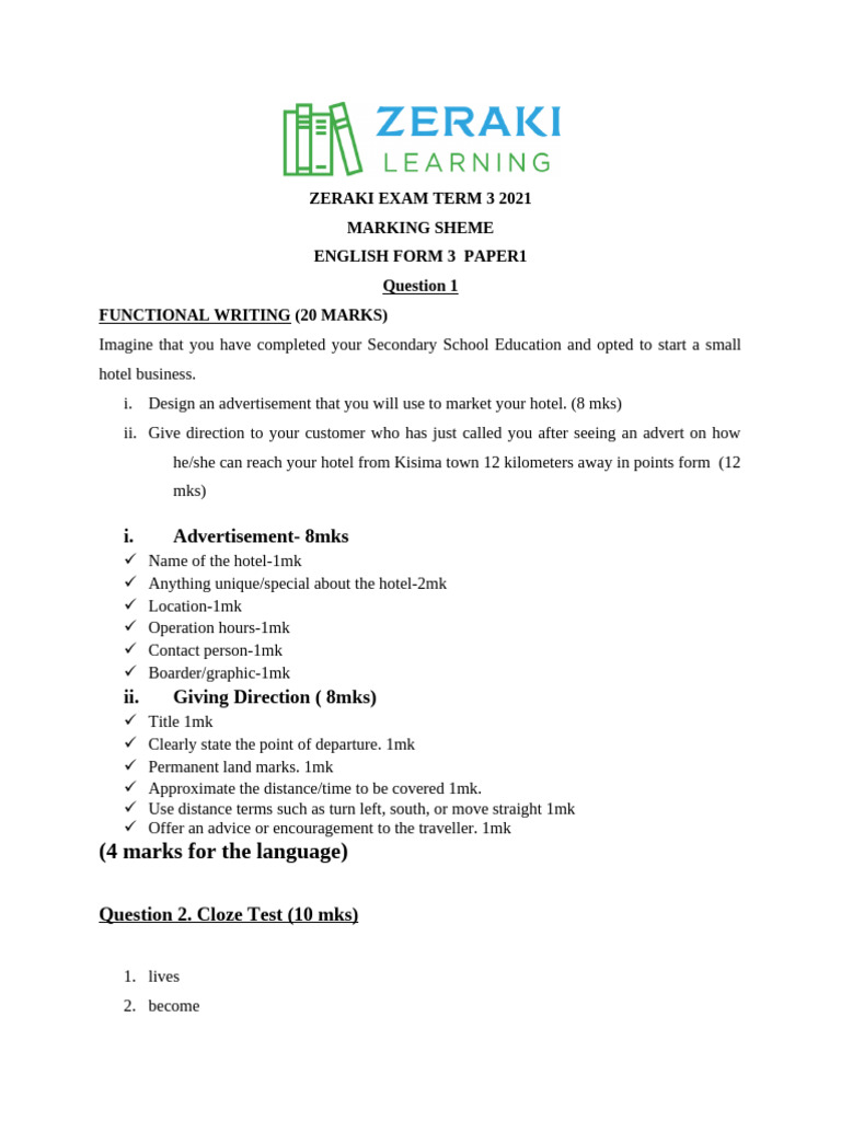 101_form 3 Pp1_marking Scheme | PDF | Linguistics 101_form 3 Pp1_marking Scheme | PDF | Linguistics