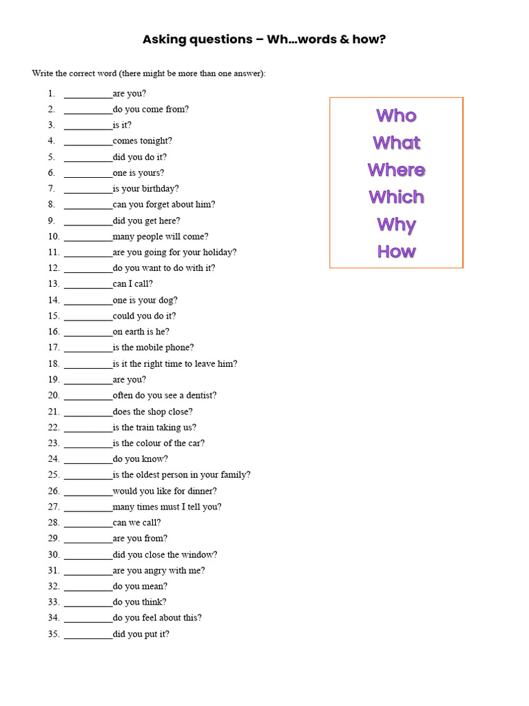 WH Asking Questions | PDF