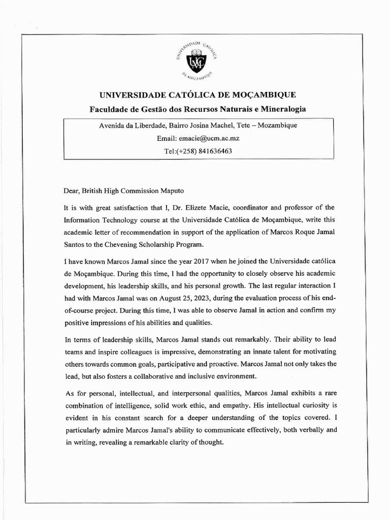 Chevening Letter | PDF