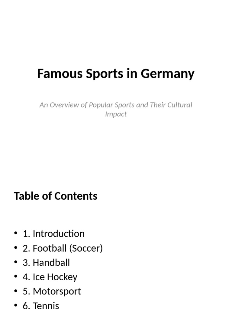 Top Sports in Germany: A Cultural Overview | PDF | Sports | Association ...