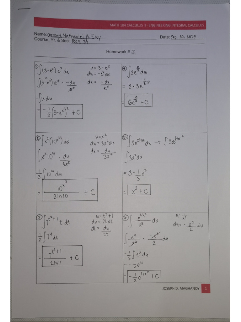Integral Practice 2 | PDF