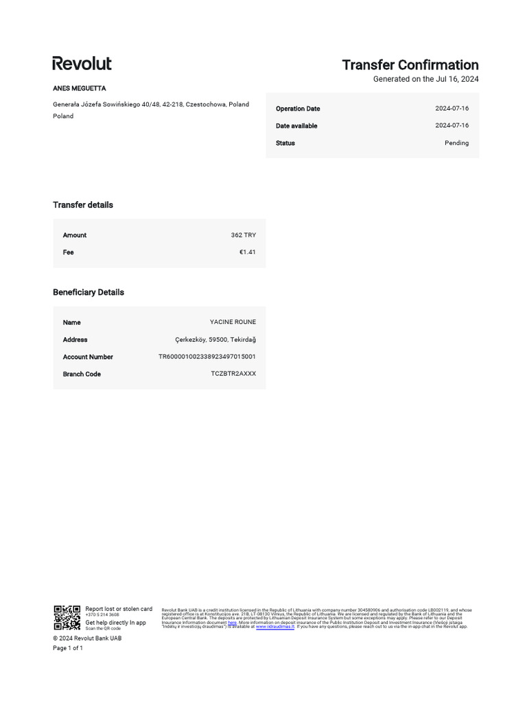 Transaction-Confirmation-Report en 29b02b | PDF | Banks | Banking ...
