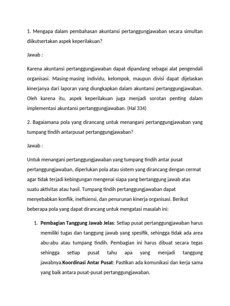 Tgs Akt Keperilakuan Bab 9 Soal Jawab | PDF