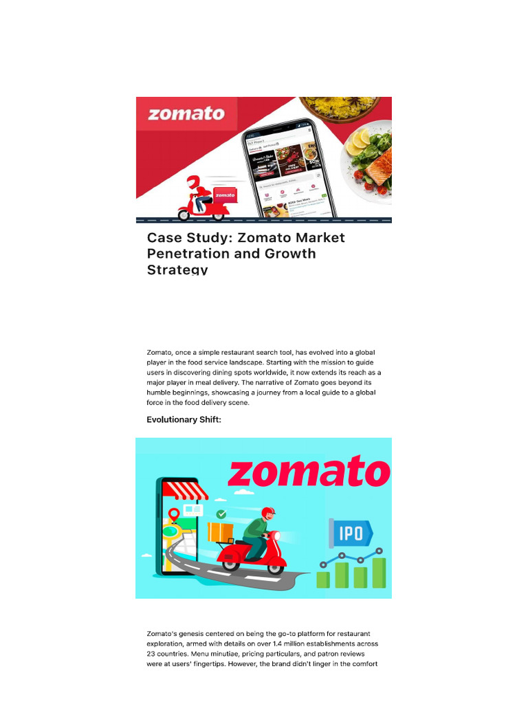 Case Study - Zomato Growth Strategy | PDF