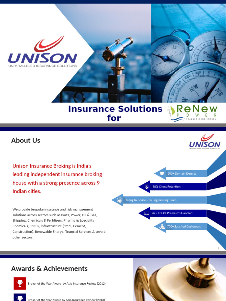 Unison PPT - Renew Power - Nov 2017 | PDF | Insurance | Renewable Energy