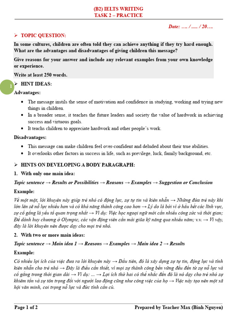 (B2) Wrting T2 Practice | PDF