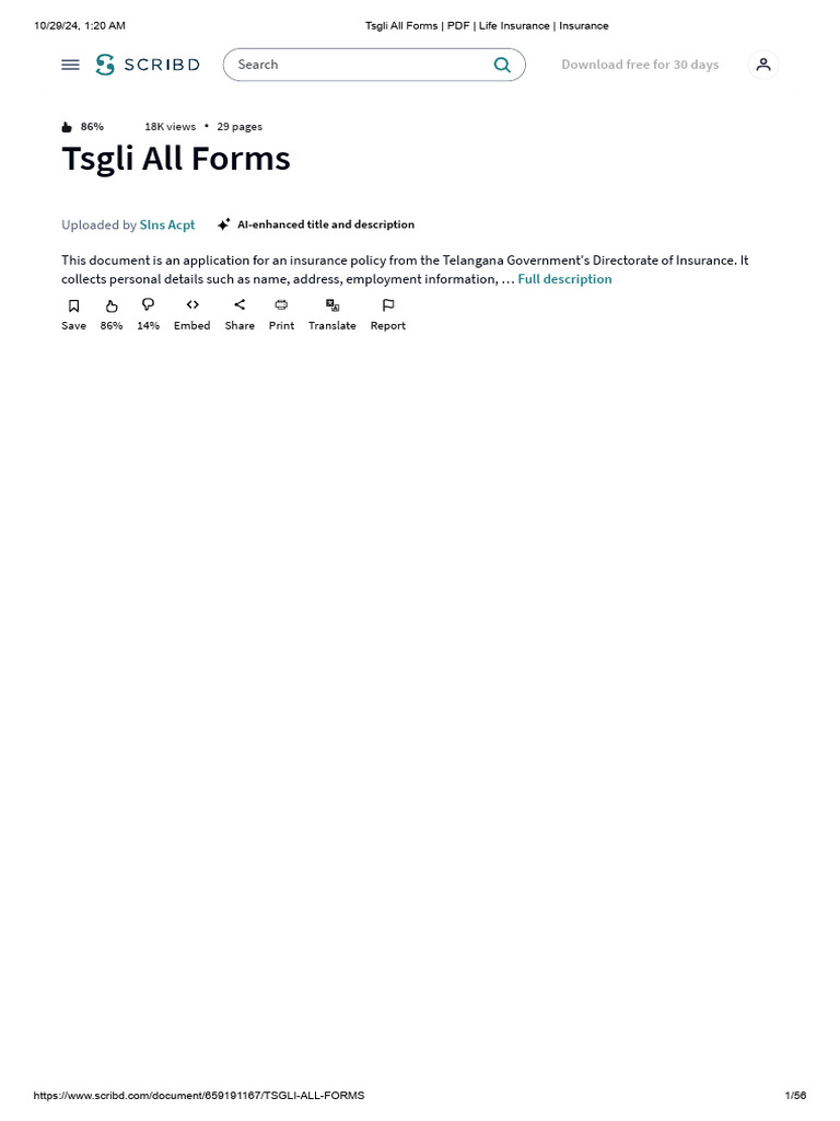 Tsgli All Forms - PDF - Life Insurance - Insurance | PDF | Scribd | Software