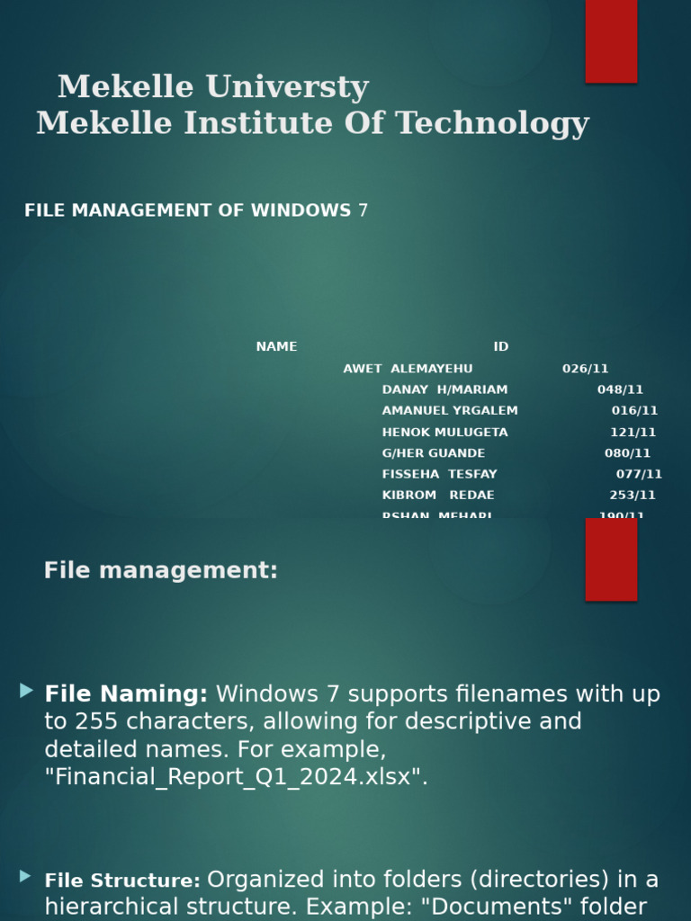 Windows 7 File Management Guide | PDF | Computer File | Windows 7