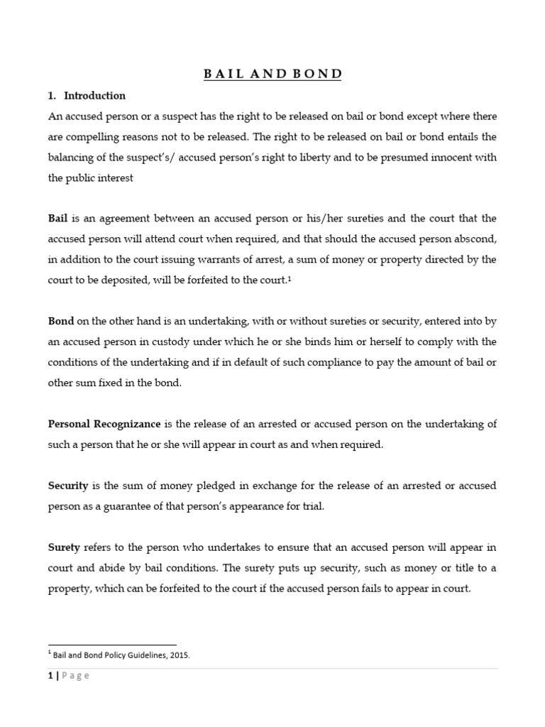Understanding Bail and Bond Rights | PDF | Bail | Criminal Procedure In ...