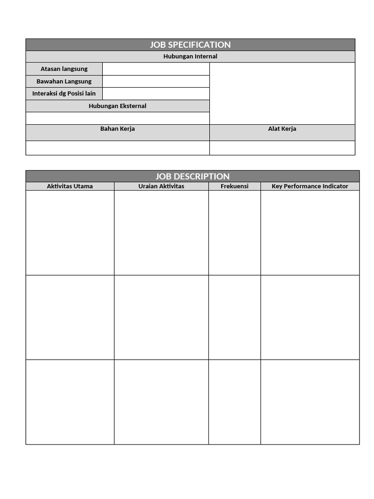 Form Job Desc | PDF