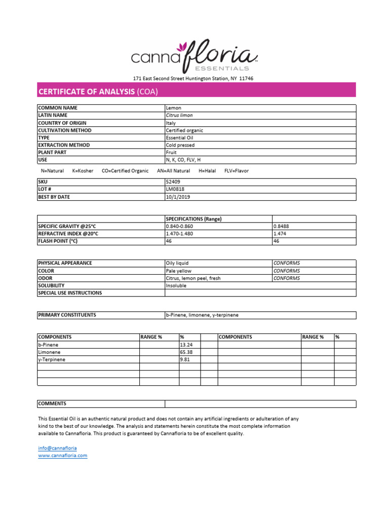 Cofa Lemon - 1 v1597938504634 | PDF | Lemon