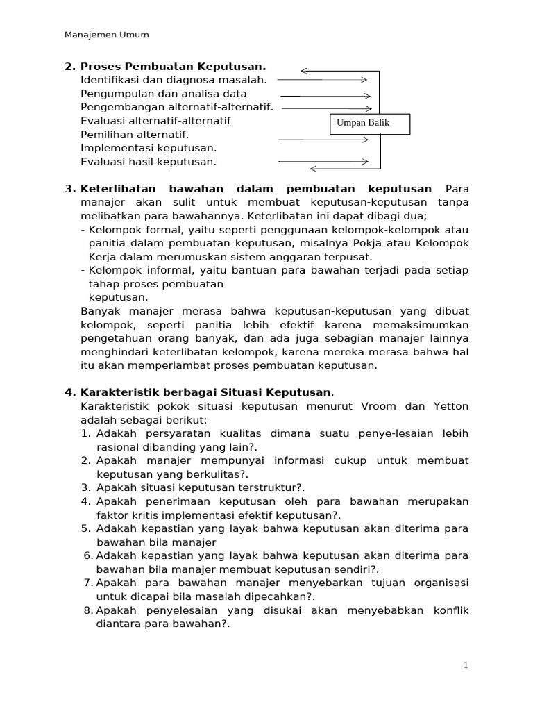 Proses Pengambilan Keputusan Manajerial | PDF
