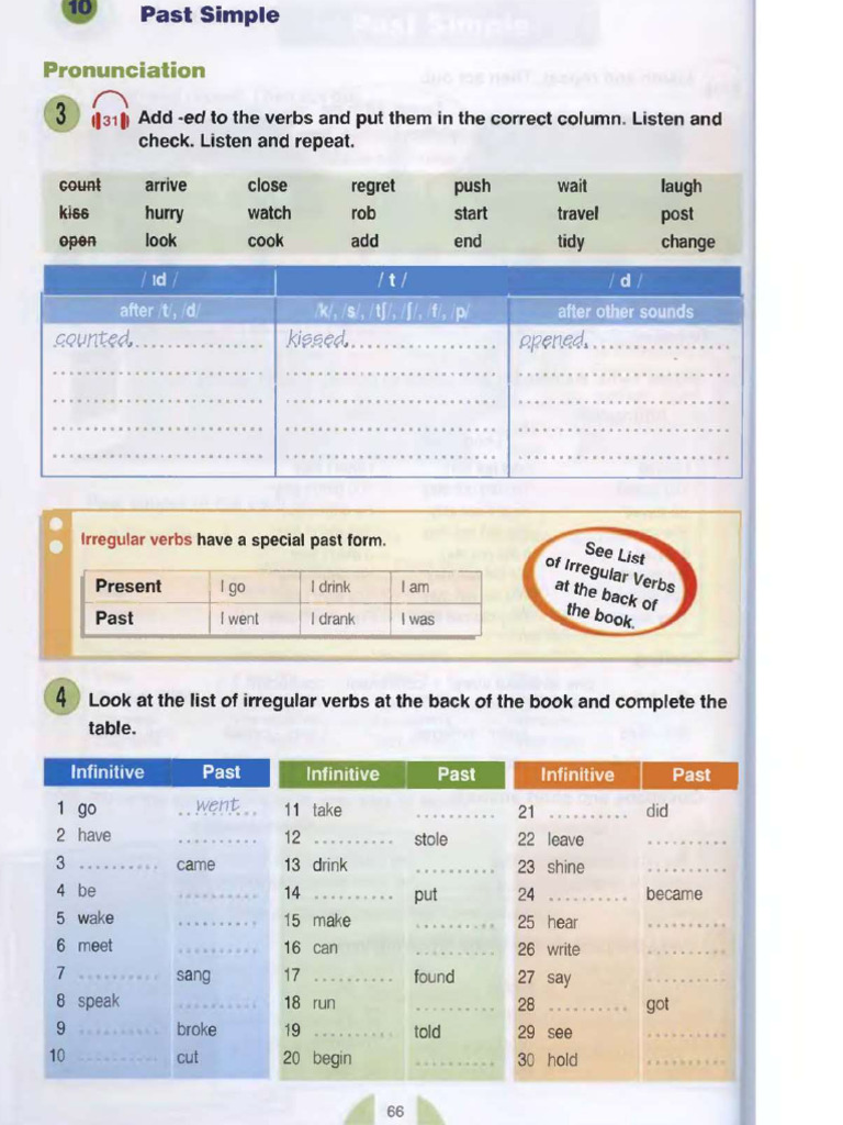 Daily Activities and Past Tense Verbs | PDF