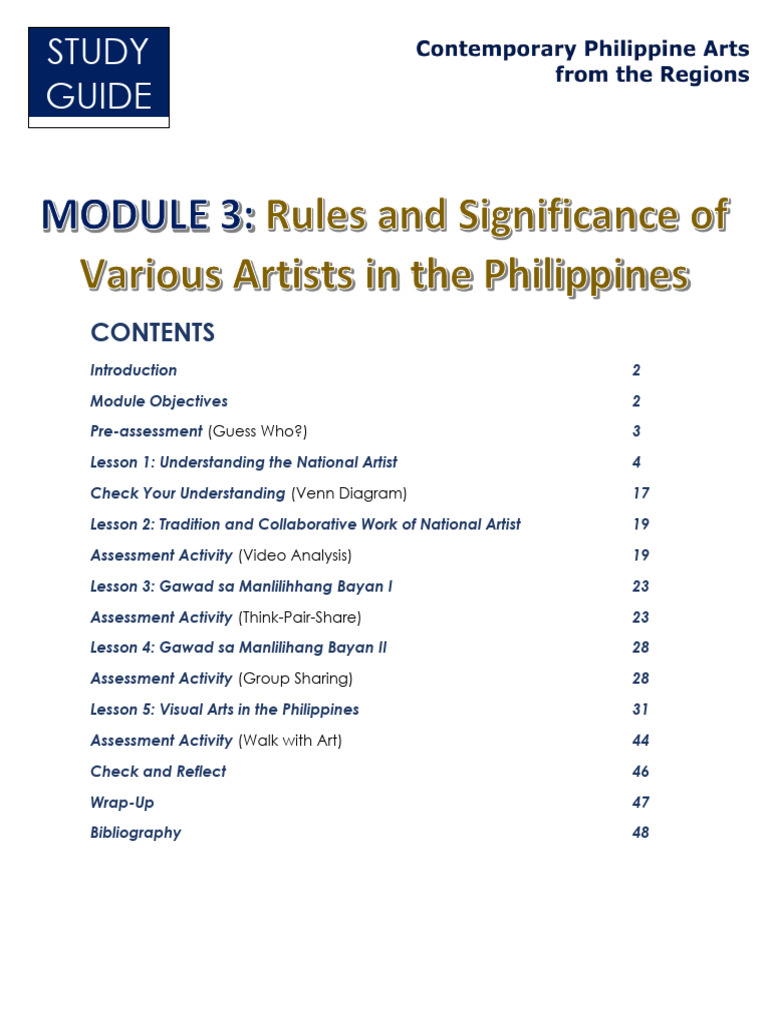 Module 3 - Rules and Significance of Visual Artists in The Philippines ...