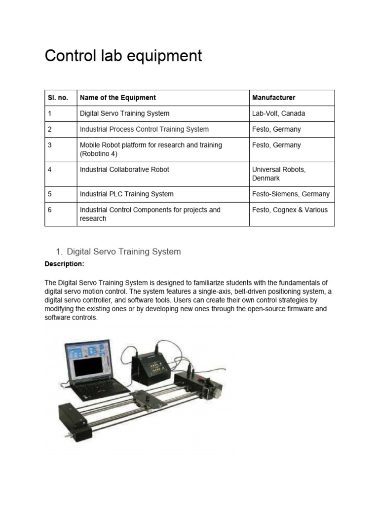 Control Lab Equipment Description | PDF | Programmable Logic Controller ...