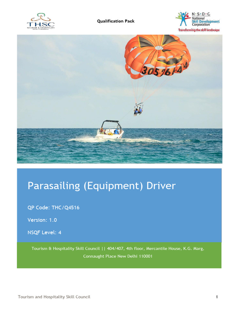 NSQF Annexure 2 Parasailing (Equipment) Driver Q4516 v1.0 1 | PDF | Emergency | First Aid