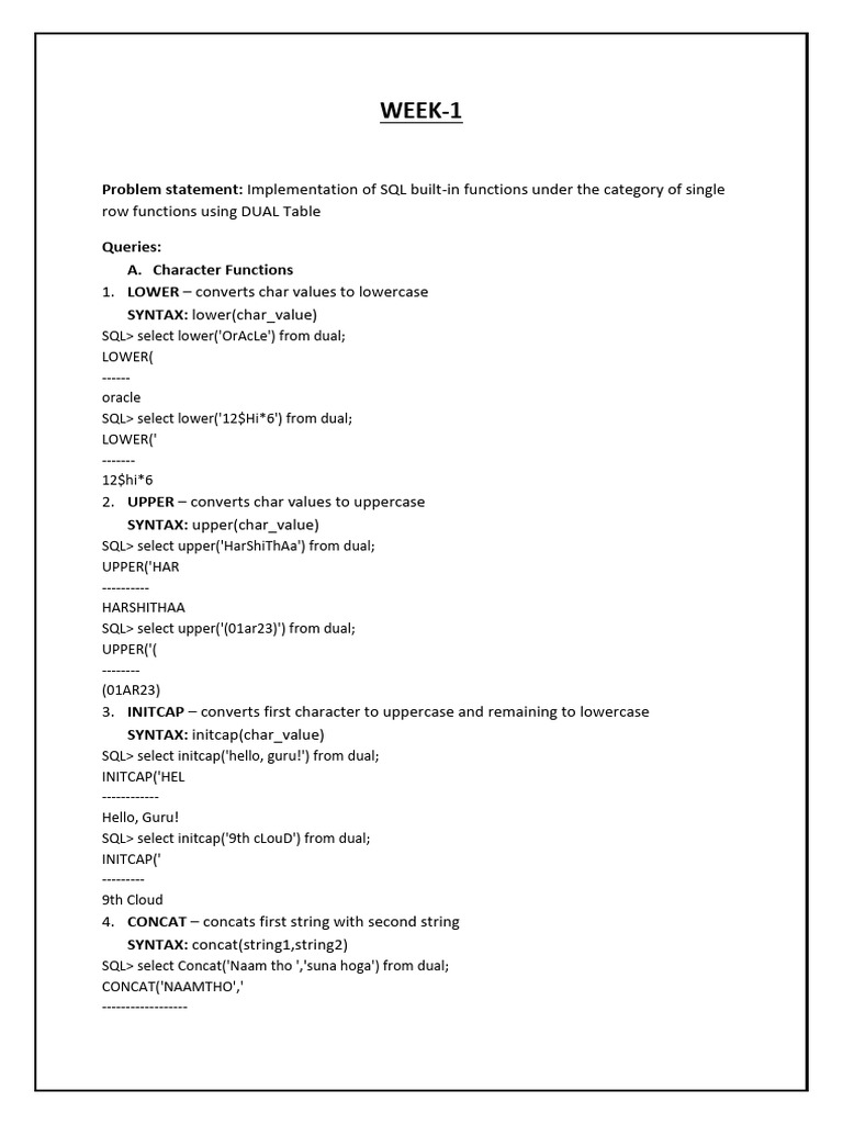 Week 1 Dual Table | PDF | Computer Programming | Arithmetic Week 1 Dual Table | PDF | Computer Programming | Arithmetic