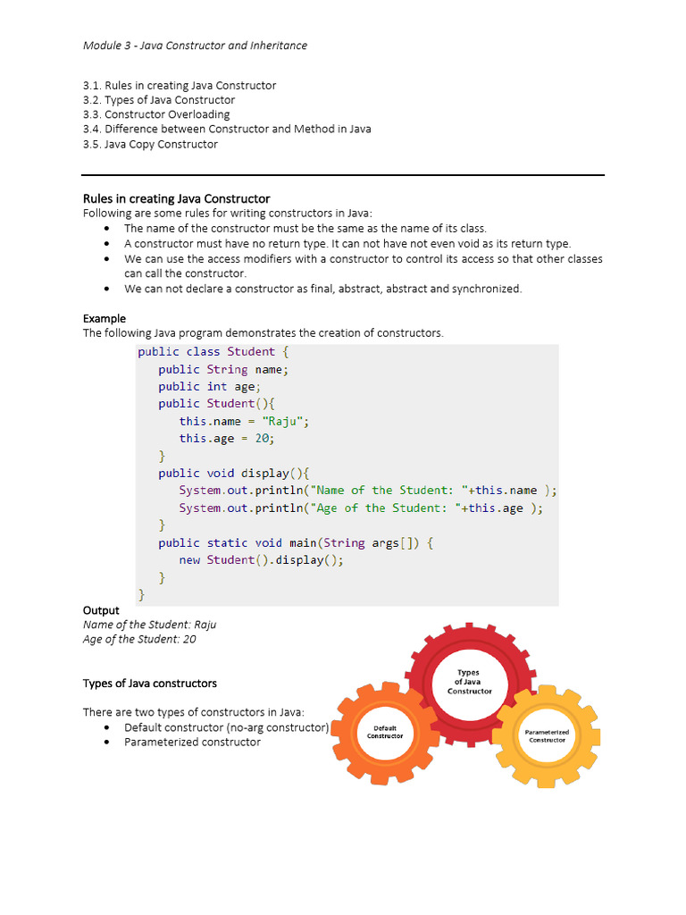 Module 3 Constructor and Inheritance | PDF | Programming | Constructor ... Module 3 Constructor and Inheritance | PDF | Programming | Constructor ...