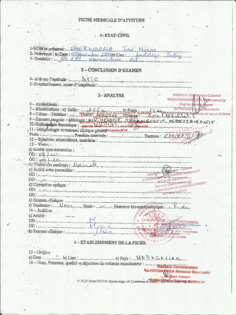 Certificat D'aptitude Medical | PDF