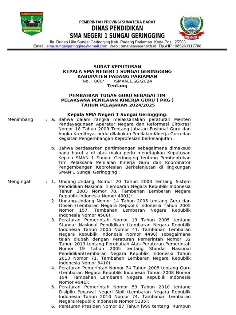 SK_TIM PELAKSANA PKG 2024 | PDF