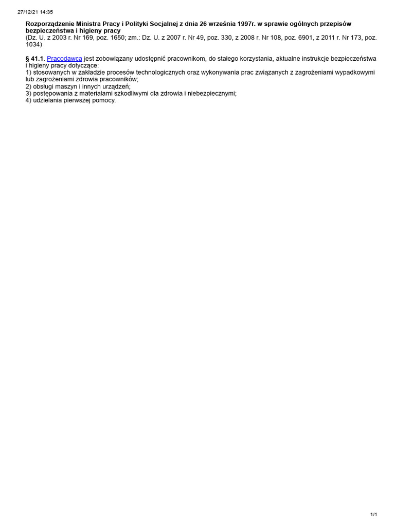 Instrukcje BHP - 1 | PDF