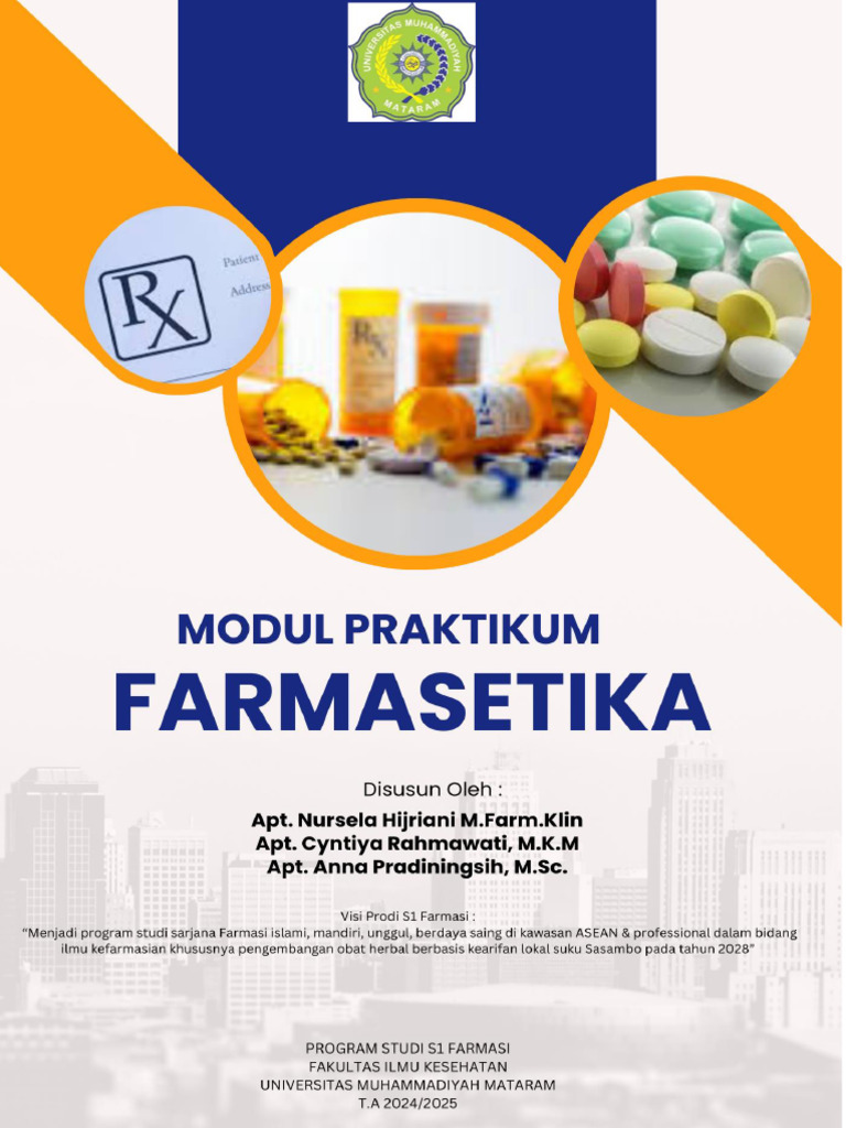 Modul Praktikum Farmasetika S1 Farmasi 2024-2025 | PDF | Kesehatan Holistik