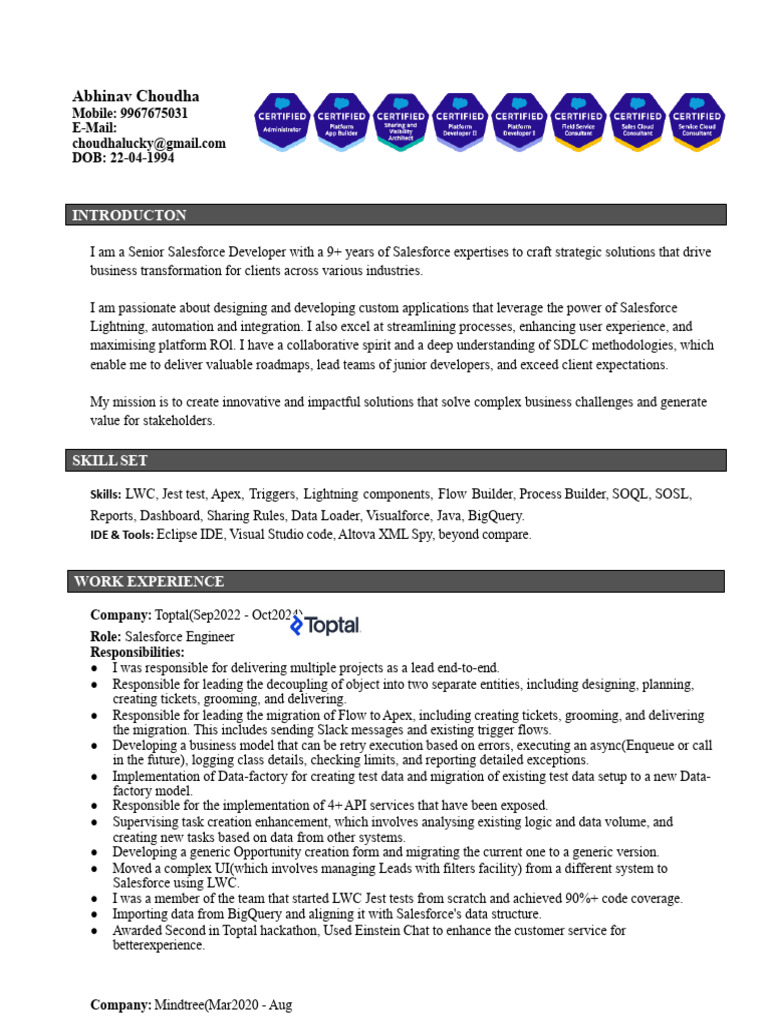 Abhinav - Choudha Resume 24 | PDF | Software Development Process | Computing